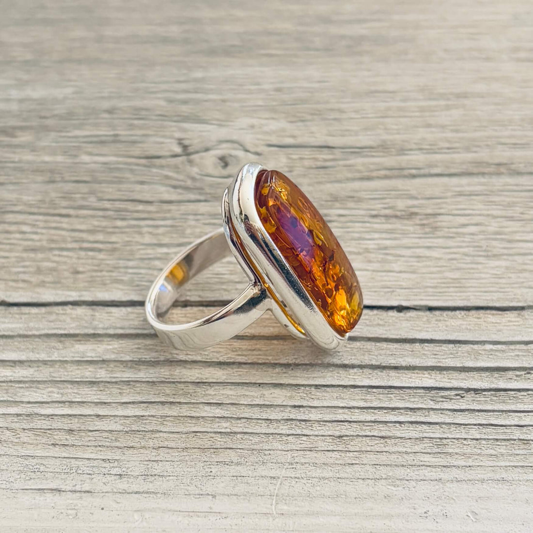 Sterling Silver Amber Ring | Amber Secrets
