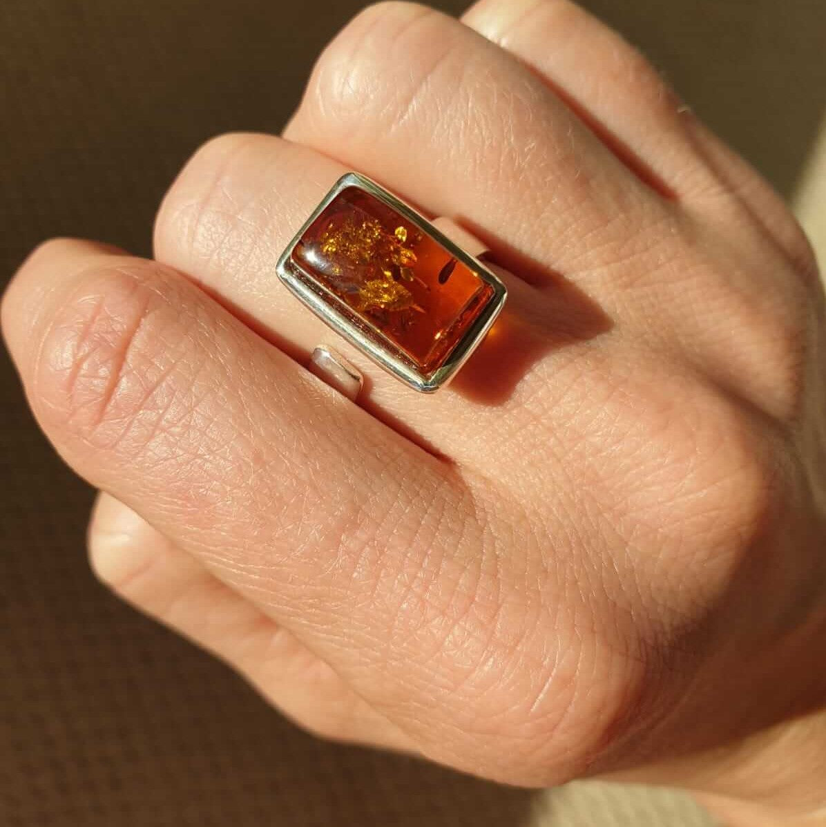 Sterling Silver Amber Ring | Amber Secrets
